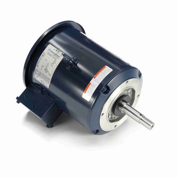Marathon Close-Coupled Pump Motor, 3 HP, 3 phase, 1800 RPM, 230/460 V, 182JMV Frame, ODP E148B ...